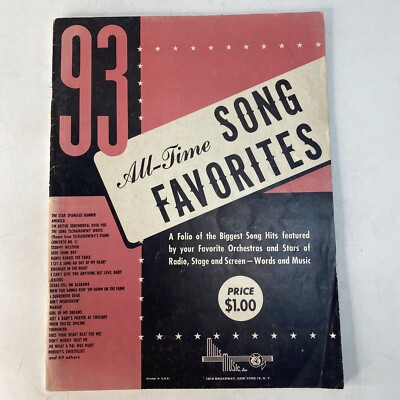 1958 All Time Song Favorites 93 Songs Mills Music Inc Folio of Biggest ...