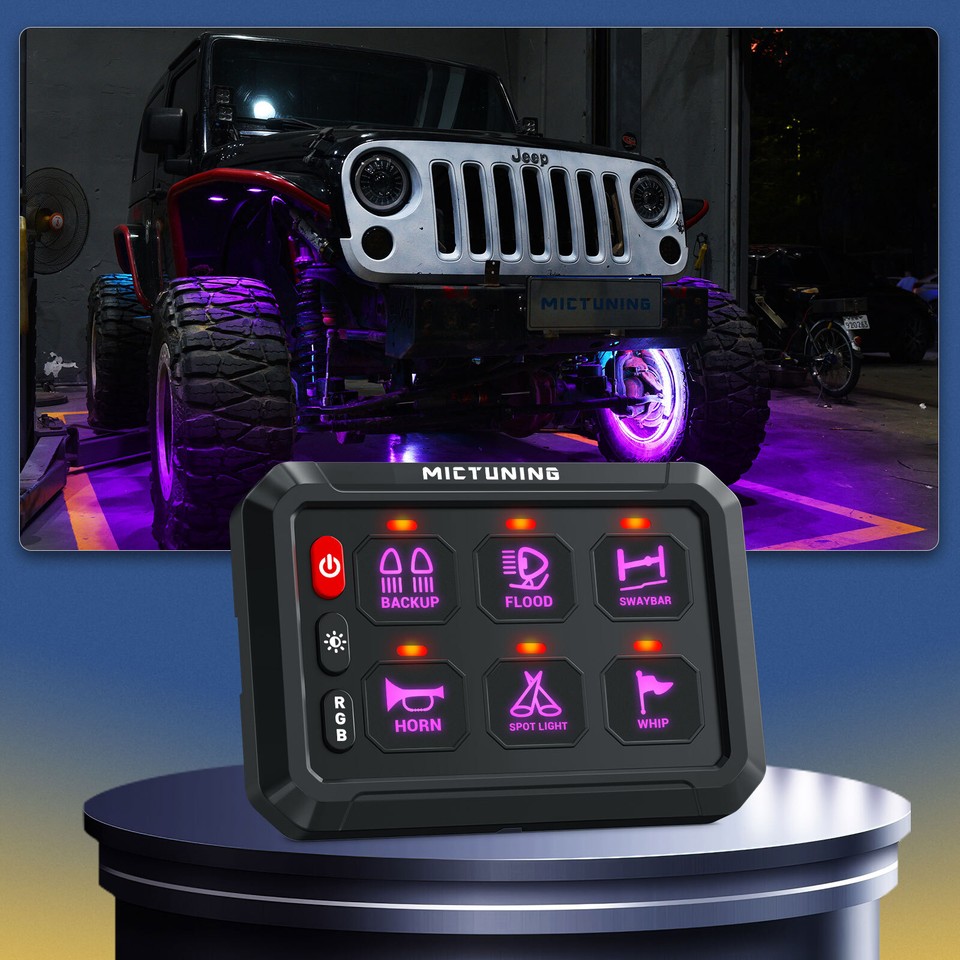 RGB 6 Gang Switch Panel On-Off LED Light Car Switch Panel Circuit ...