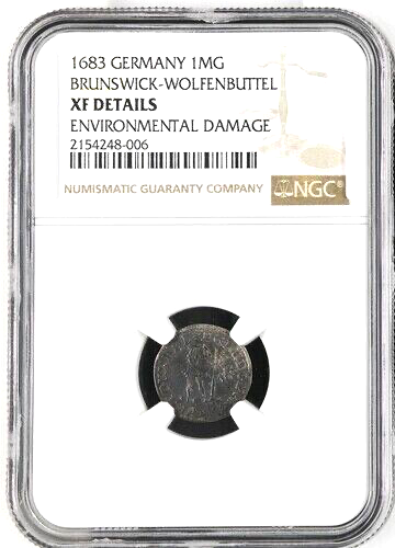 1683 German States Brunswick Wolfenbuttel Wildman Mariengroschen NGC XF ...