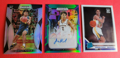 JORDAN POOLE AUTOGRAPH PURPLE GREEN PRIZM ROOKIE CARD #d149+ PRIZM RC ...