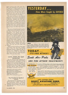 1955 Scott Aviation Ad: Scott Air Paks for Fire Fighting - Lancaster ...