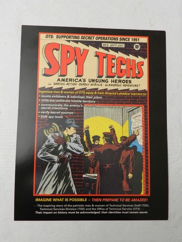 ULTRA RARE "SPY TECHS" COMIC-STYLE POSTER MADE BY CIA, LIMITED ED 11" x ...