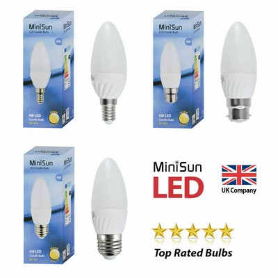 Frosted Candle Bulb LED Lamp Screw Bayonet B10 Lightbulb Energy Saving ...