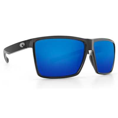 Costa Rincon Shiny Black Frame Sunglasses w/Blue Mirror 580G 06S9018 ...