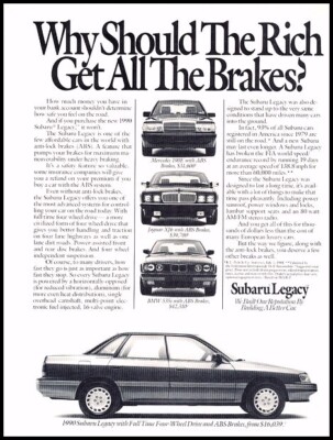 1990 Subaru Legacy Vintage Advertisement Print Art Car Ad K60 | eBay