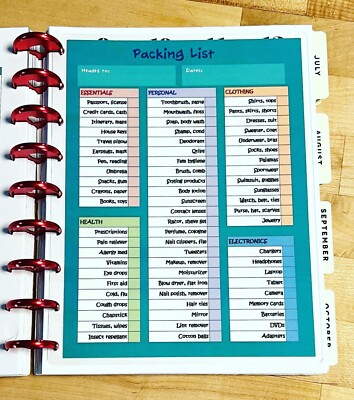 Packing List Two Sided Dashboard Insert for use with Classic Happy ...