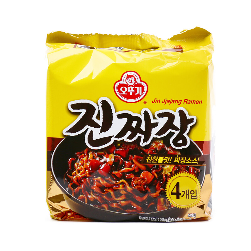 Korean Instant Black Bean Sauce Noodle OTTOGI JIN JJAJANG Ramen 4pack ...