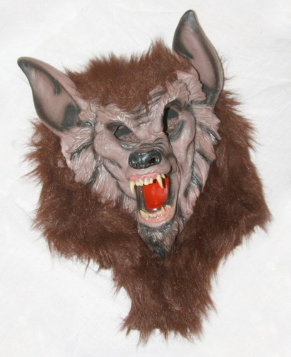 Werewolf Mask rubber PVC and fur whole full head ov… - Gem