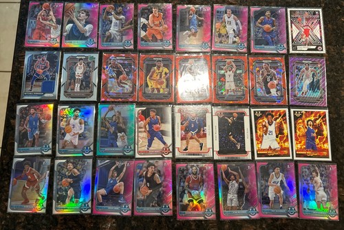 NBA Basketball Prizm Color (32)Card Lot- Silver Pink, Green Bowman U 😳🔥 ...