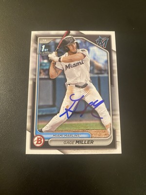Gage Miller Signed 2024 Bowman Draft 1st RC IP Autograph Marlins | eBay