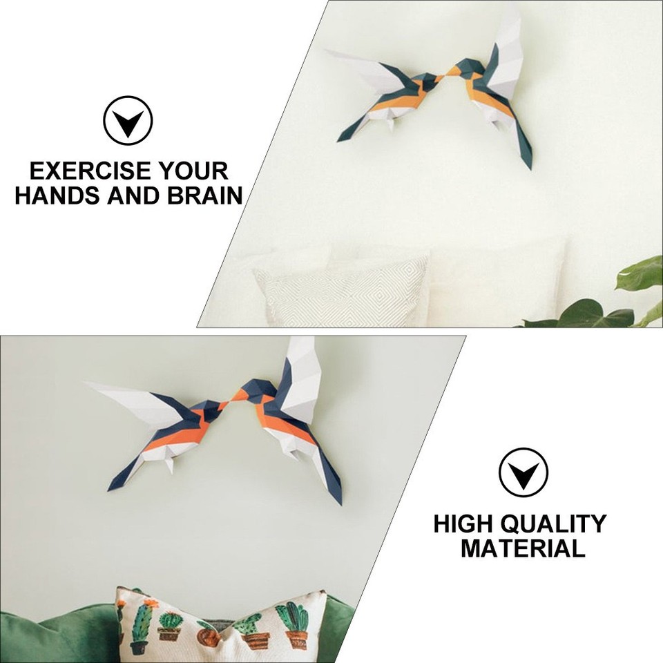 3D Geometric Love Birds Ornament Wall Mounted Decor Love Bird ...