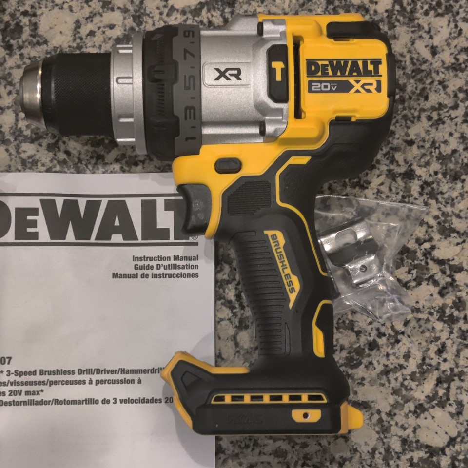 NEW - DeWalt DCD1007B 20V 1/2" HEAVY DUTY Compact Hammer Drill & 13 ...
