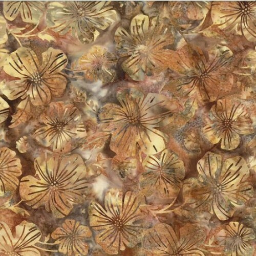 Hoffman Batiks Fabric - Bali Batik - Palomino Daisy Blockprint #T2392 ...