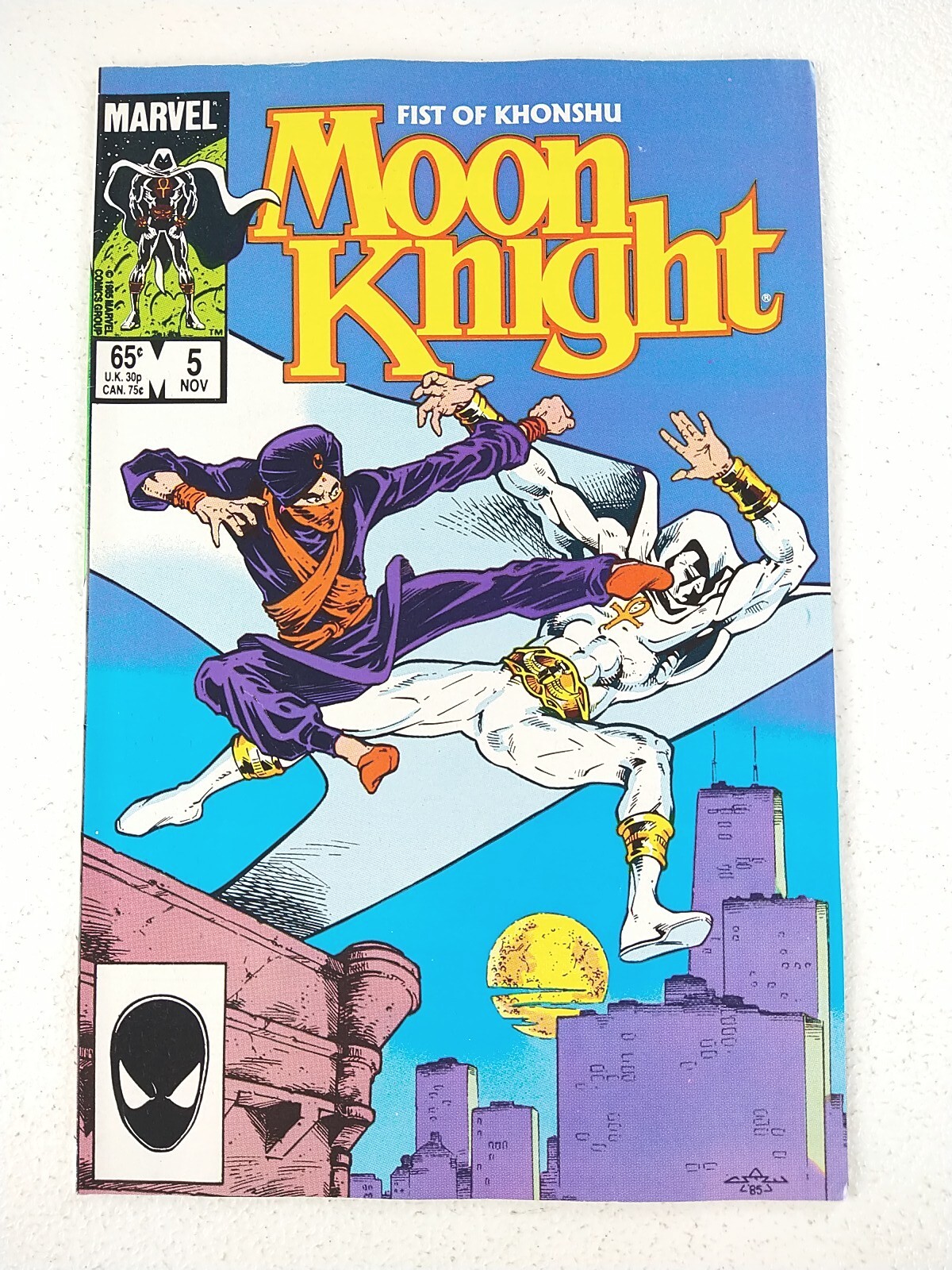 Moon Knight: Fist of Khonshu #5 (1985 Marvel Comics) VF Arthur Harrow ...