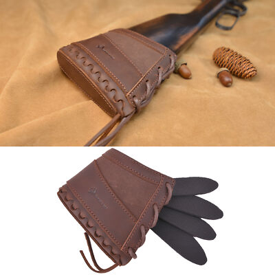 Leather Rifle Gun Buttstock Oil Waxed Canvas Recoil Pad Gun Stock Cover ...