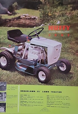 Huffy Huffman 1967 Riding Lawn Tractor Walk-Behind Tiller Mower Sales ...
