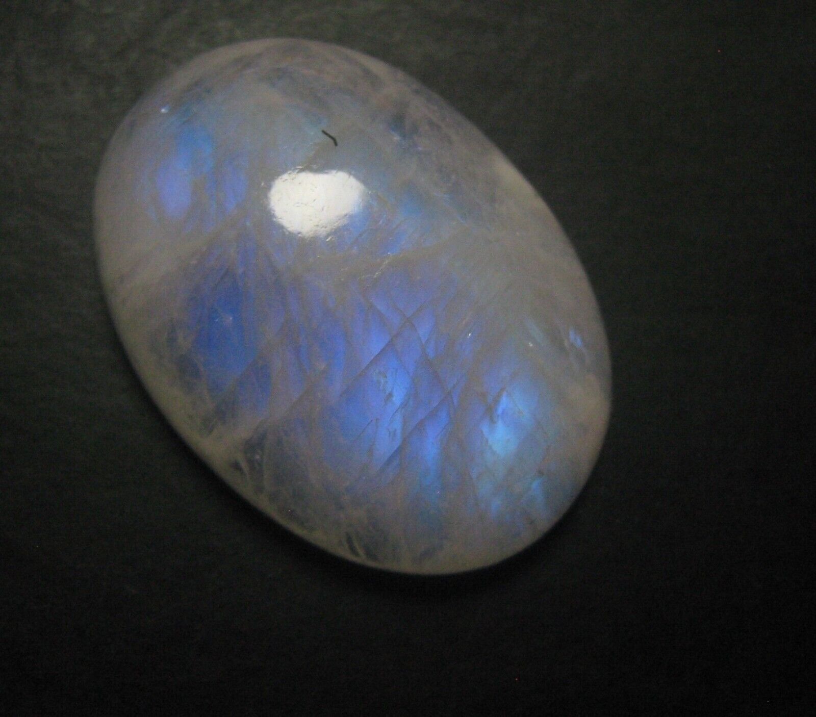 Natural Rainbow Moonstone Oval 34.25 ct Loose Gemstone Flat Back Cab H ...