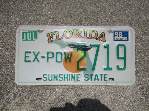 Florida 1998 EX - POW license plate # 2719 | eBay