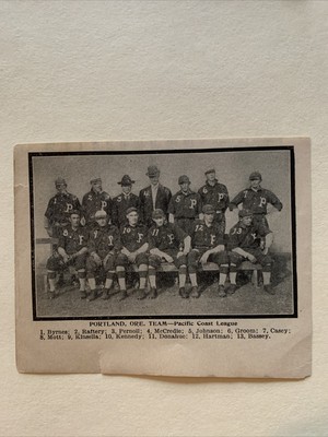 Portland Beavers Pacific Coast Bob Groom Pat Donahue 1907 Baseball Team ...
