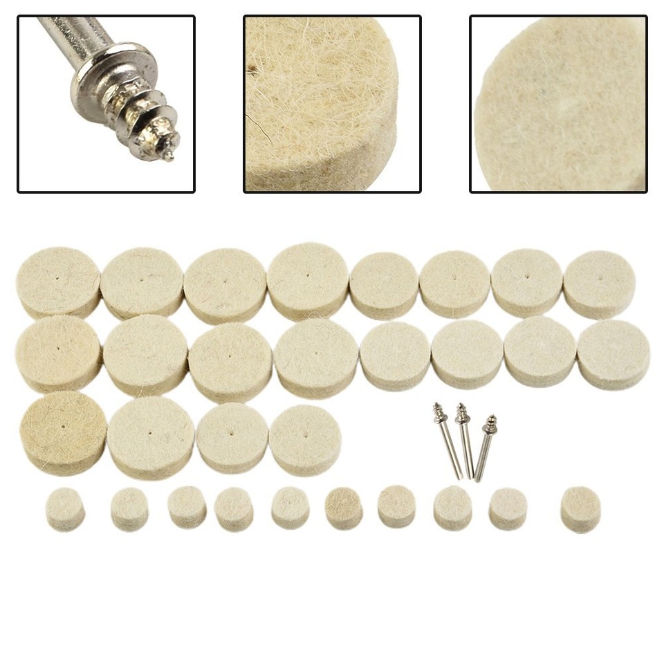 Useful Wool Felt Buffing Wheel Kit Cloth Polishing Wheel Silver Wheels ...