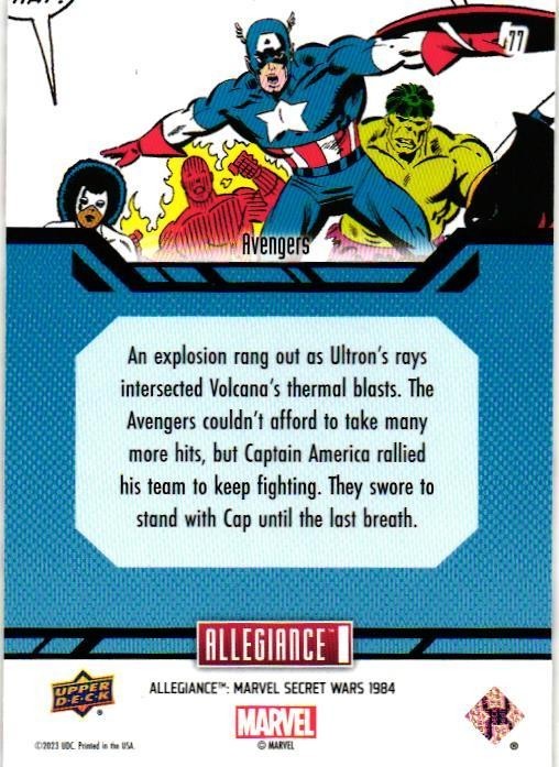AVENGERS #77 BASE Upper Deck Marvel Allegiance Secret Wars COLLECTIBLE ...