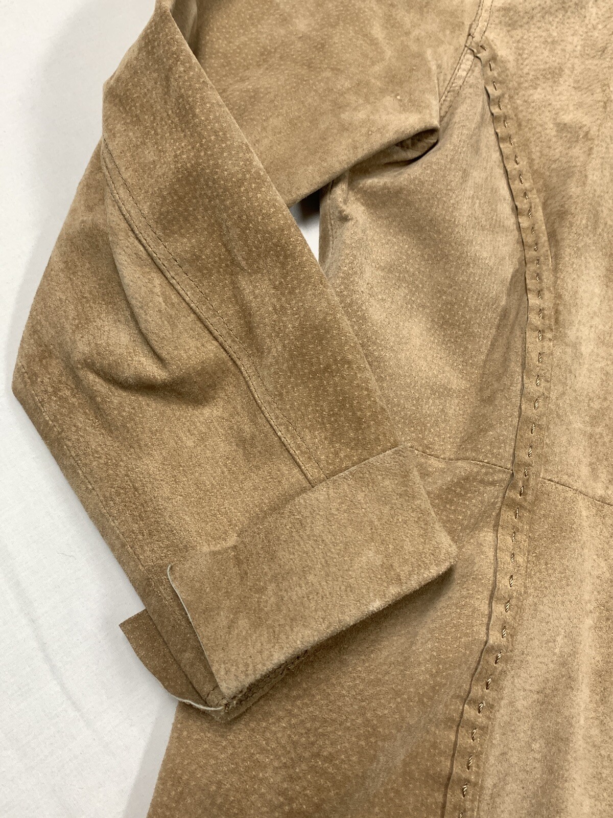 Vintage JG Hook Tan Suede Leather Button Jacket Coat… - Gem