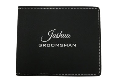 Personalized Mens Wallet, Black Bifold, Groomsman Gift, Fathers Day ...
