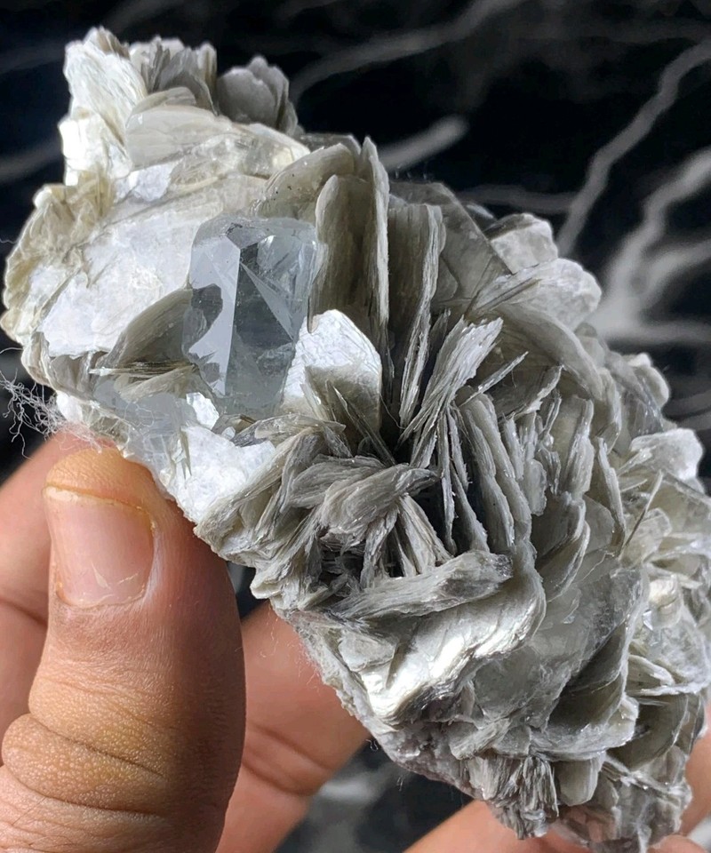 270 Grams Beautiful Aquamarine Crystal With Mica Specimen From Nagar ...