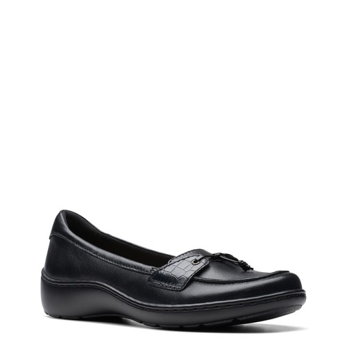 Women's Clarks, Cora Haley Slip-On 26174486 Black LEATHER | eBay