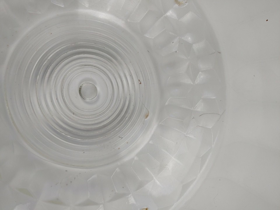 Vintage 3 Hole Glass Light Shade Ceiling Globe Frosted White and Clear ...