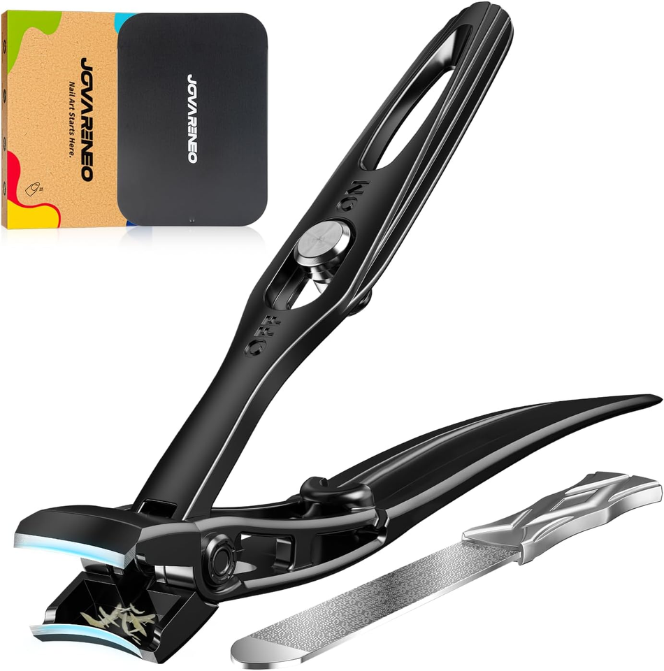 Ultra Wide Jaw Opening Nail Clippers Set, Extra Long Handle Toenail ...