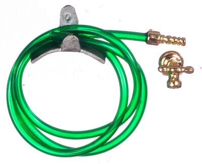 Closeout! Dollhouse Minature Coiled Garden Hose w/ Hanger & Faucet ...