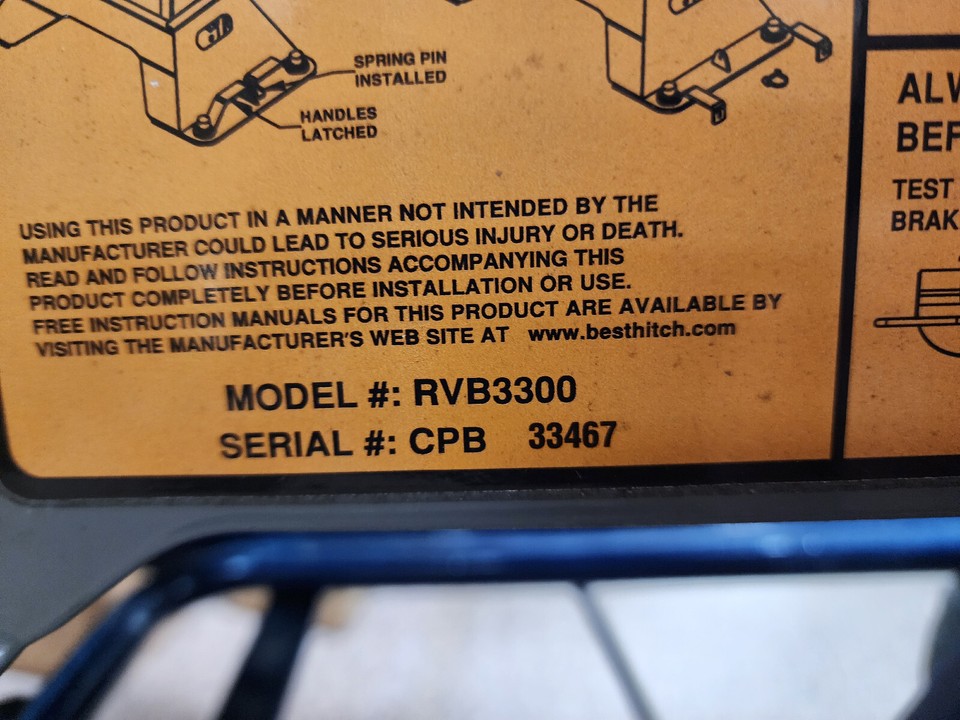 BW trailer hitch 5th wheel model # RVB3300 | eBay