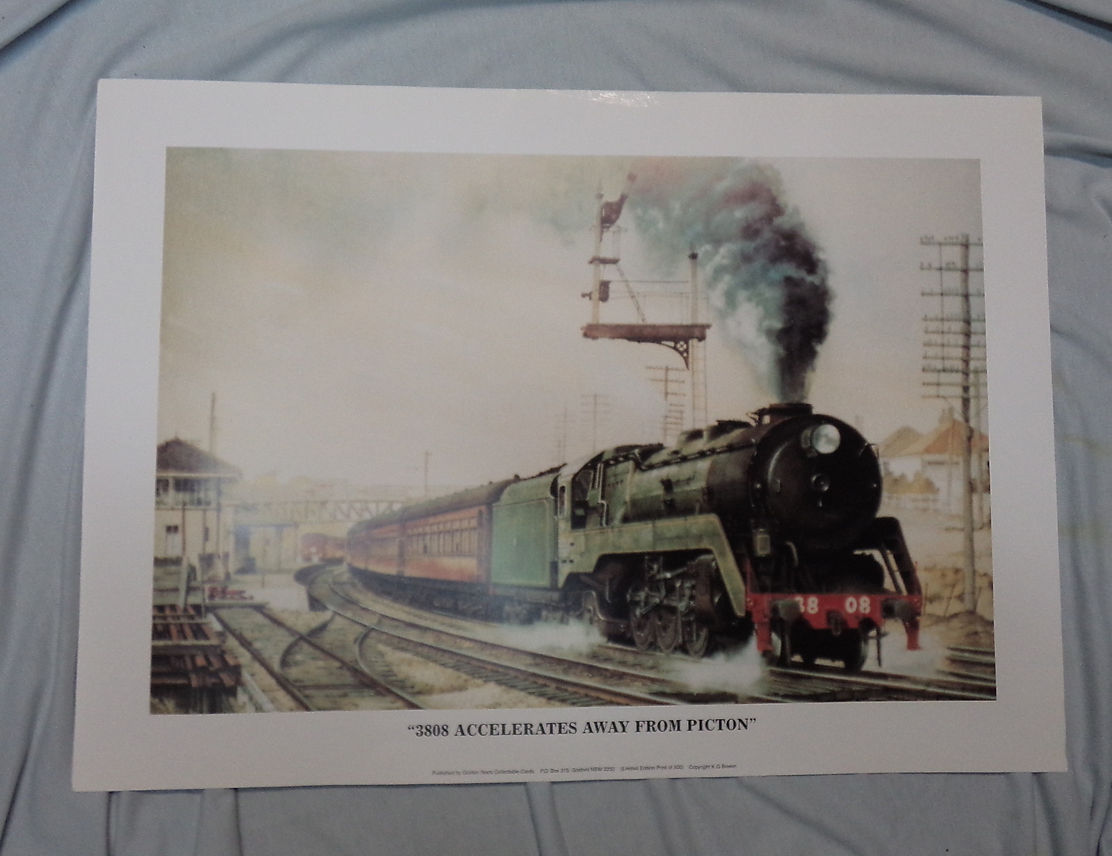 #GG. AUSTRALIAN RAILWAY POSTER - 3808 ACCELERATES FROM PICTON | eBay ...