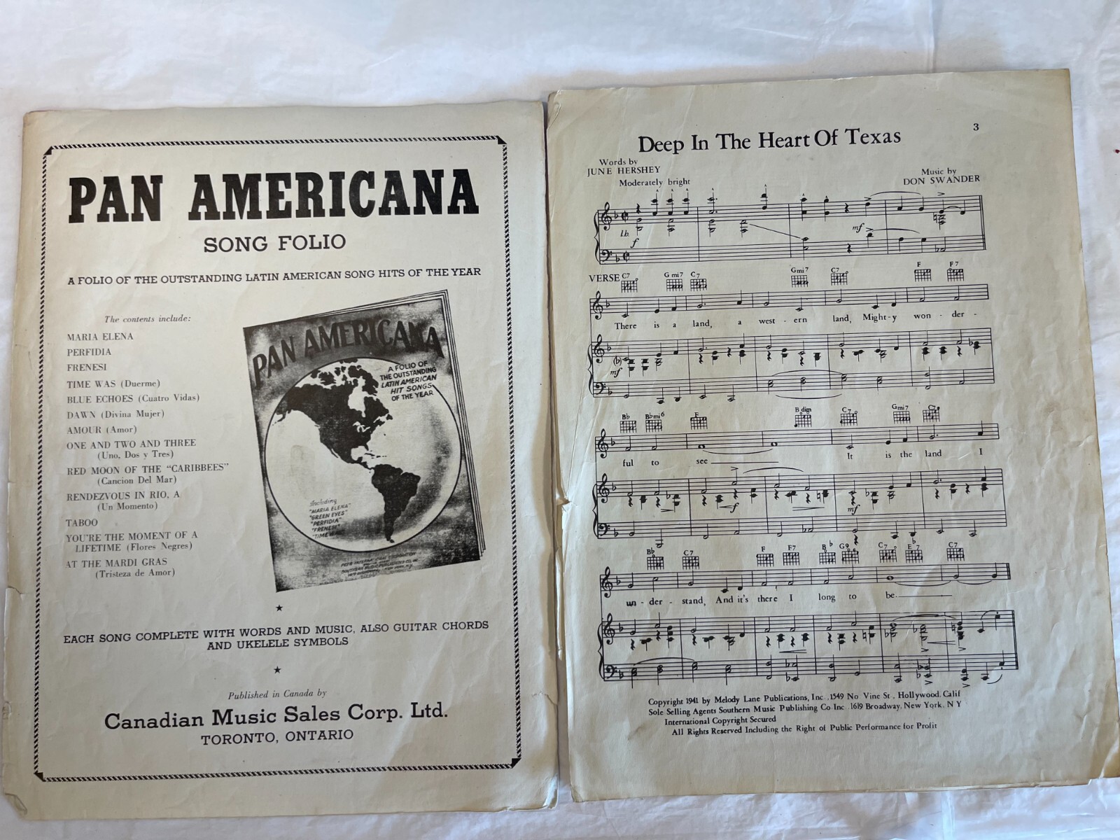 Deep In The Heart Of Texas Sheet Music 1941 June Hershey Don Swander | eBay