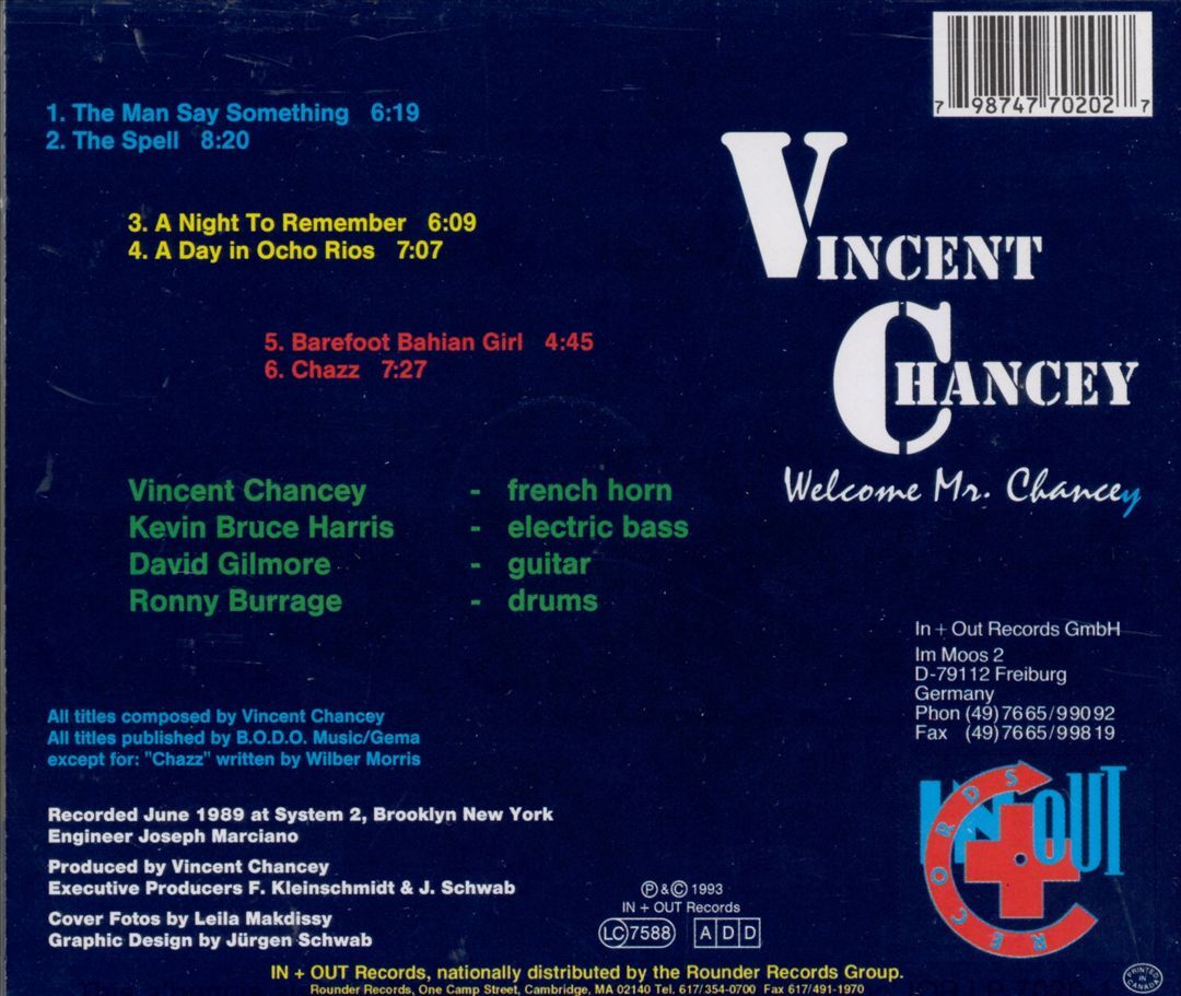VINCENT CHANCEY - WELCOME MR. CHANCEY NEW CD 798747702027| eBay