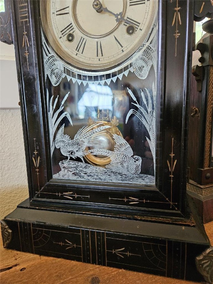 W.L. Gilbert "Jet" Ebonized Eastlake Shelf Clock | eBay
