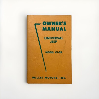 Willys Jeep CJ-3B 1953-1958 OEM Owner's Manual Service 1954 1955 1956 ...