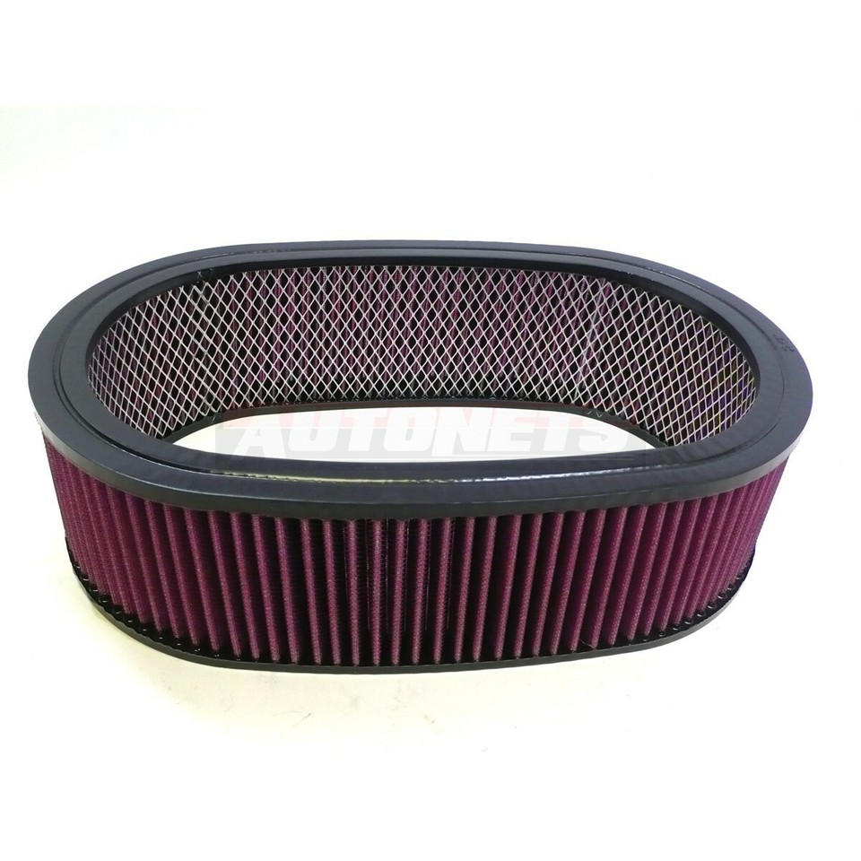 15"x4" Oval Washable Air Cleaner Element Filter Chevy Ford SBC BBC ...