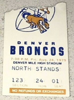 Broncos New England Patriots Denver Mile High Stadium NFL Ticket Stub 8 ...