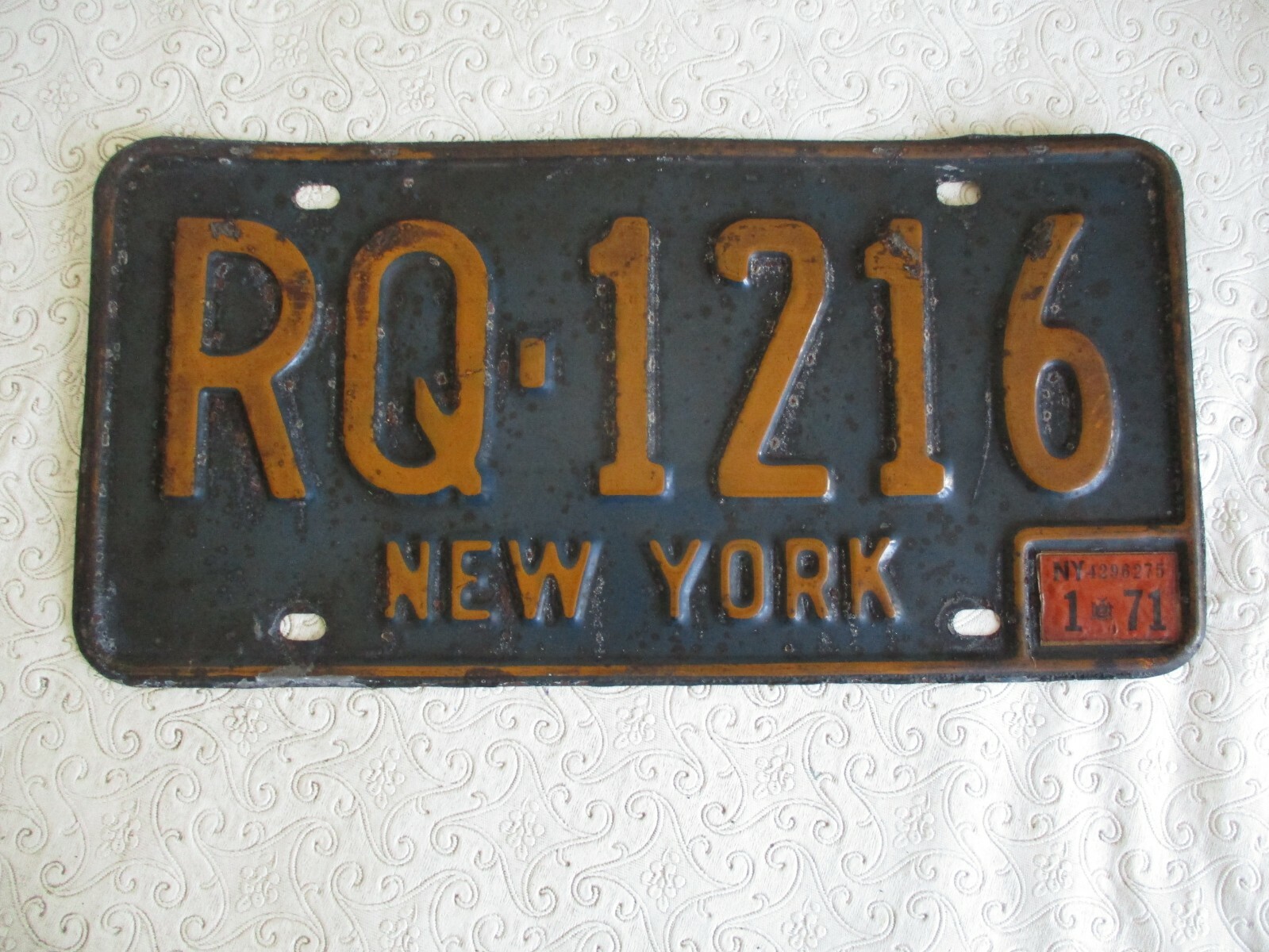 1971 New york License Plate Tag RQ 1216 | eBay