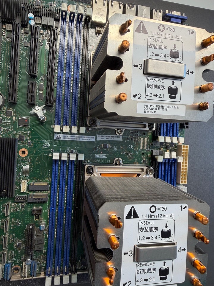 Intel S2600ST Server Mainboard + 2× Xeon Silver 4141 (20 Cores) | 2× ...