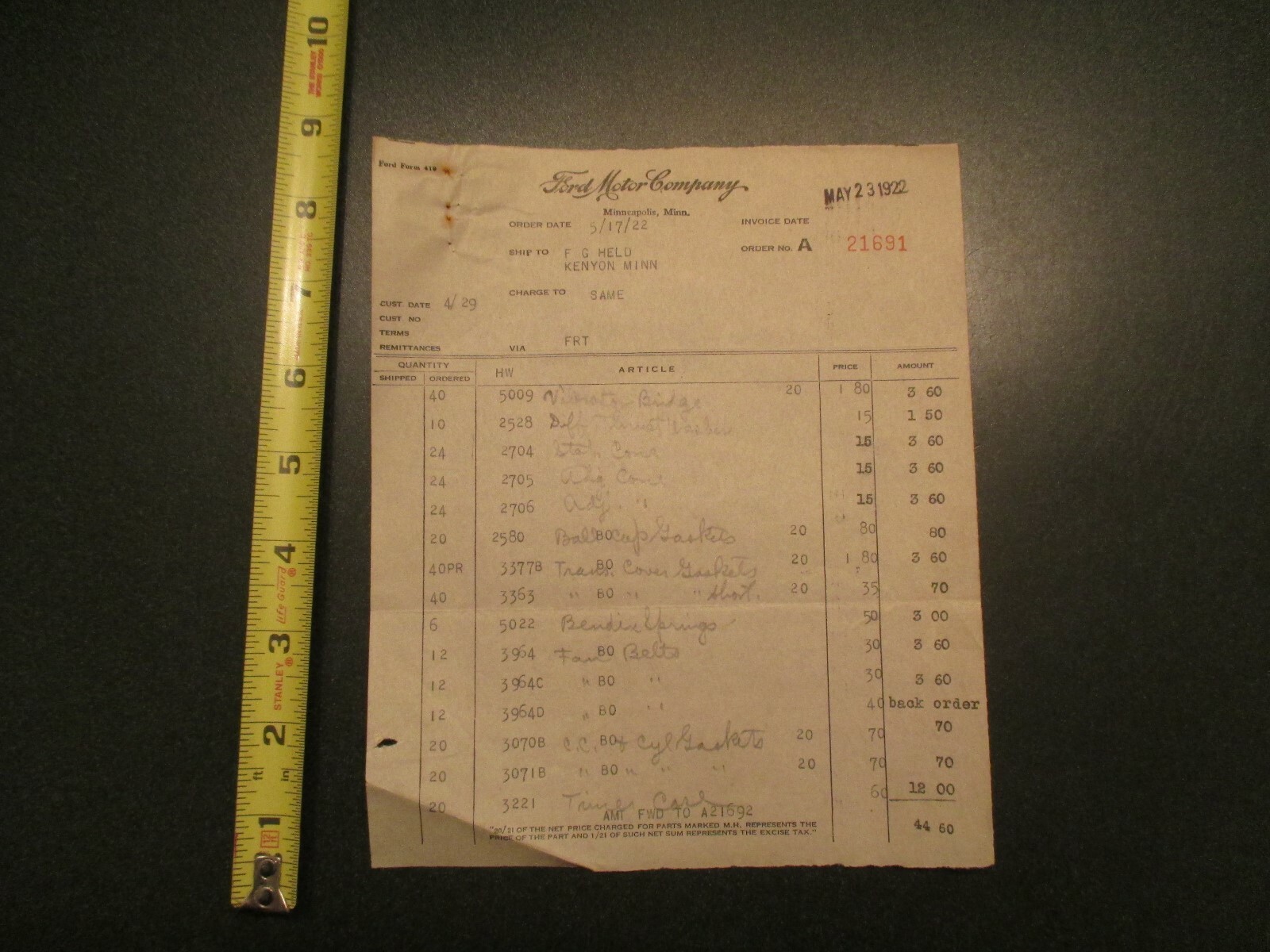 Ford Motor Company Automobile Minneapolis MN 1922 Letterhead 356 | eBay