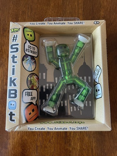 STIKBOT Poseable Action Figures Motion Stop Animation Green Create ...