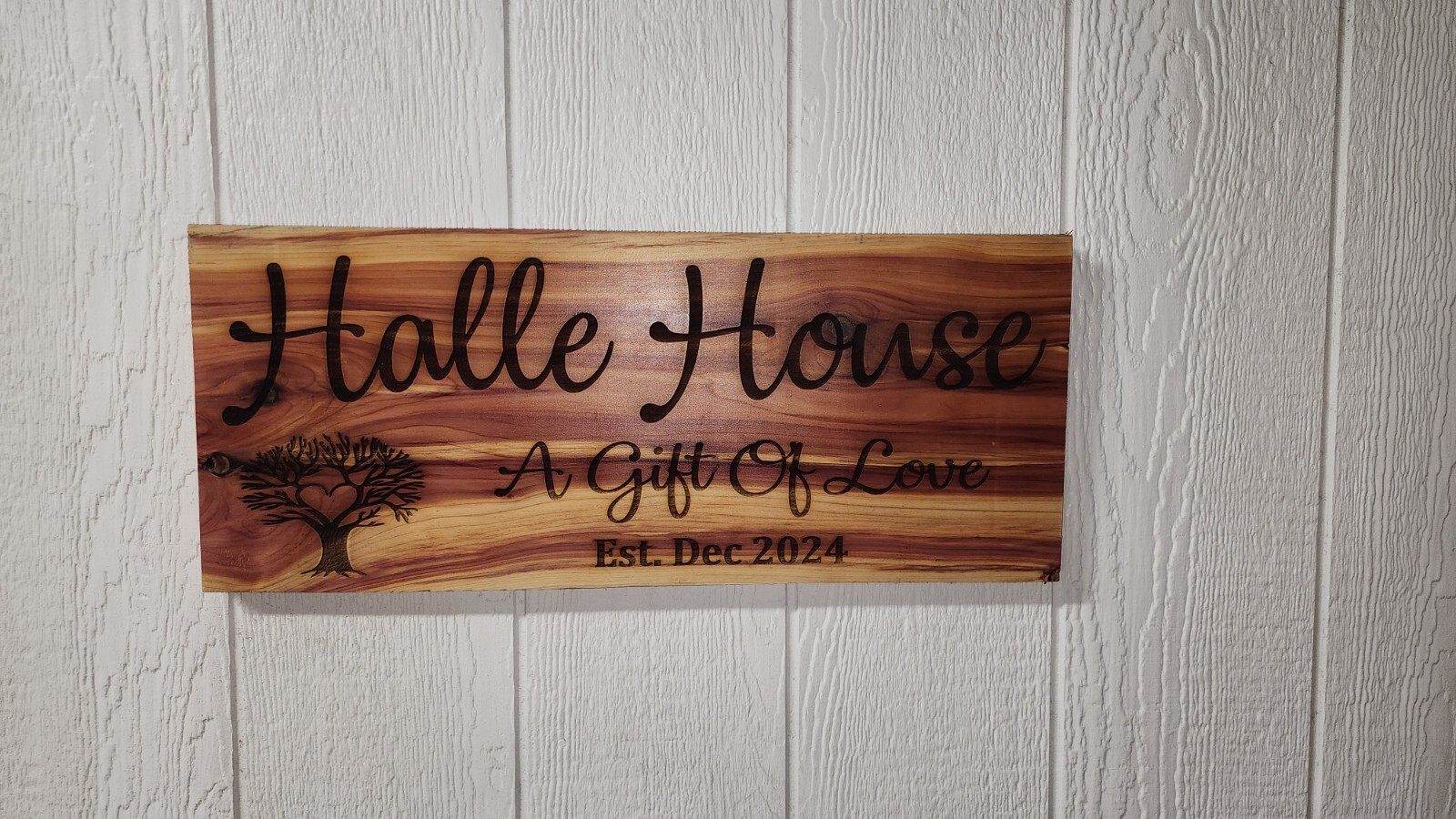Family name sign- Cedar handmade Carved EST sign, Personalized Gift for ...
