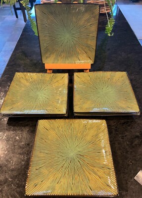 Gibson Elite/South Seas Pattern/Square Plates/Set of 6/Excellent ...