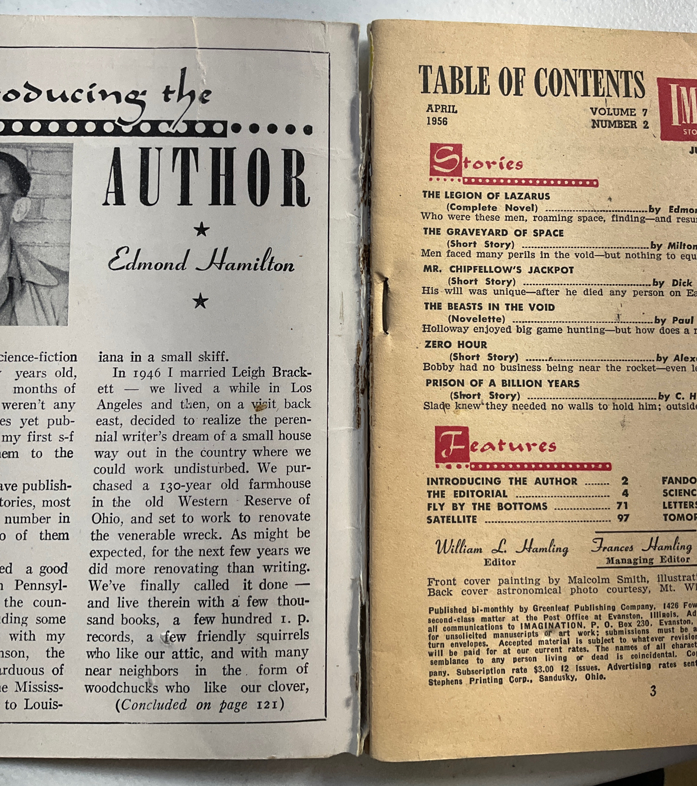 IMAGINATION SCIENCE FICTION Magazine-APRIL,1956-MALCOLM SMITH COVER | eBay