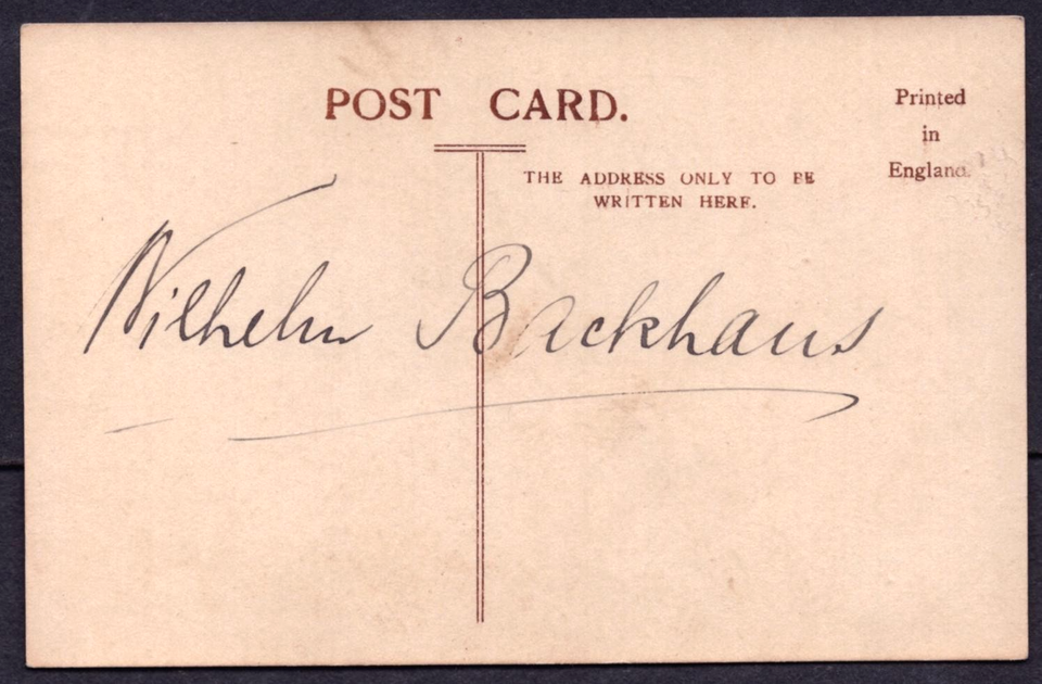 SIGNED AUTOGRAPH POSTCARD WILHELM BACKHAUS GERMAN PIANIST 1907 | eBay