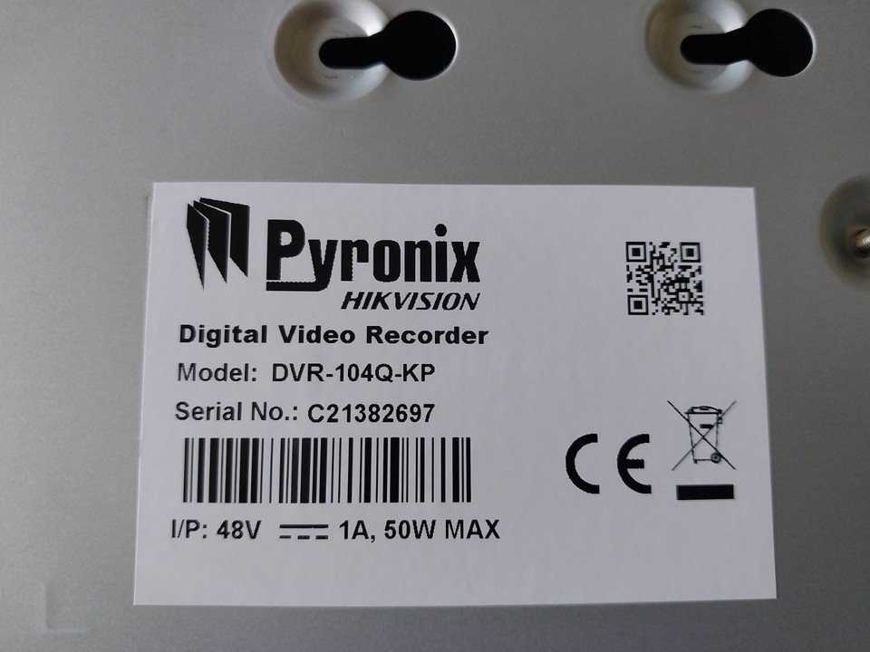 Pyronix Hikvision 4CH CCTV DVR Recorder, Fully Working - DS-7204HQHI-K1/P | eBay UK