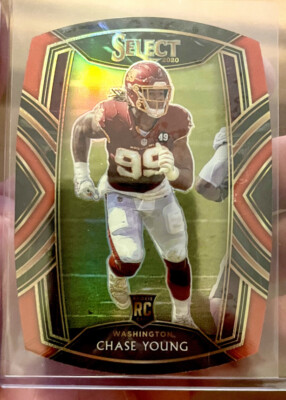 2020 Select Chase Young Club Level Red Diecut Rookie RC #264 Commanders ...